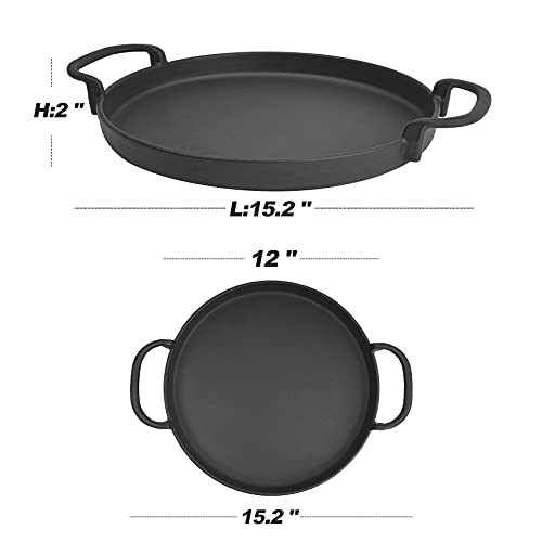 only fire Replaced Gourmet BBQ System Cast Iron Griddle with Handles, Fits for Weber 22-1/2 inch Charcoal Kettle Grills