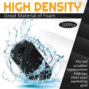 Queekay 100 Pcs Tail Scrubber High Density Pool Sweep Hose Scrubber Pool Cleaner Tail Sweep Replacement Pre Filter Sponge Compatible with Polaris Pool Cleaner 180 280 360 380, 3900