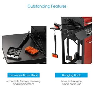 Unicook Grill Brush for Gas Grill, Heavy Duty Nylon BBQ Grill Cleaning Brush, Removable Head for Easy Cleaning and Replacement, Best Alternative to Dangerous Wire Brush, Do Not Use on Hot/Warm Surface