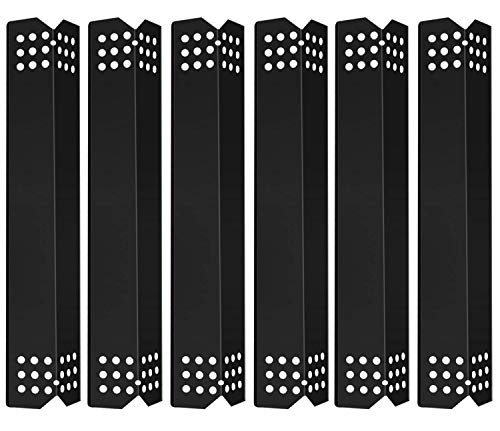 MONIBAQ 6 pcs Flame Tamers for Nexgrill 720-0896 720-0896B 720-0898 720-0830H 720-0783E Replacement Parts, Porcelain Steel Heat Plates Heat Shields