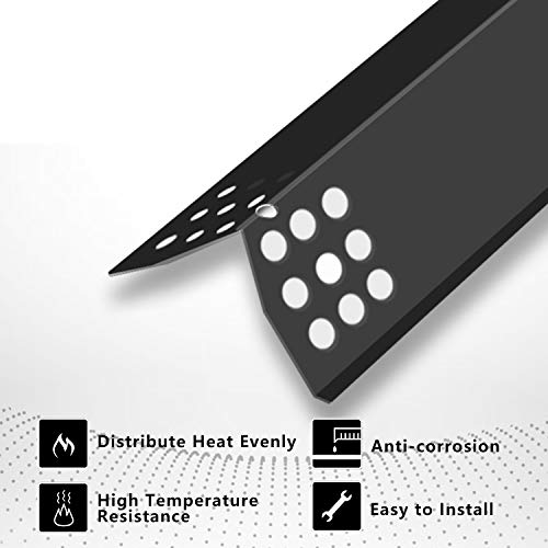 MONIBAQ 6 pcs Flame Tamers for Nexgrill 720-0896 720-0896B 720-0898 720-0830H 720-0783E Replacement Parts, Porcelain Steel Heat Plates Heat Shields