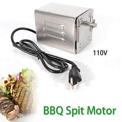 DYRABREST 110V 40kg BBQ Grill Rotisserie Spit Electric Motor Stainless Steel Grilling Cookware Barbecue Drive Shaft Machine for Pig Goat Chicken Rotisserie Roaster