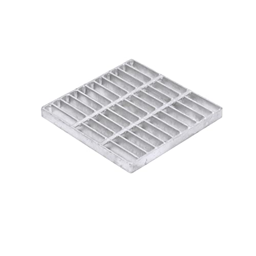 NDS 1215 Square Grate, Fits 12 Inch Catch Basin Drain Risers and Low Profile Adapter, Galvanized Steel