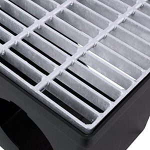 NDS 1215 Square Grate, Fits 12 Inch Catch Basin Drain Risers and Low Profile Adapter, Galvanized Steel