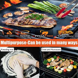 DRPORONYN Grill Mat , Set of 5 Non-Stick BBQ Grill Mats Grilling mat for Outdoor Grill ,Heavy Duty, Reusable, Easy to Clean , Works on Gas Charcoal and Electric BBQ ,15.75x13 inch - Black