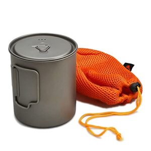 TWDYC Outdoor Hiking Camping Picnic Titanium Pot Mug Bowl 3 in1 Lightweight Camping Equipment