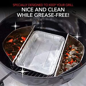 Stock Your Home 2” Aluminum Drip Pan (25 Count) Disposable Foil Liner, Compatible with Weber Grills, Dripping Pans, BBQ Grease Tray to Catch Oil, Outdoor Weber Grill Accessories