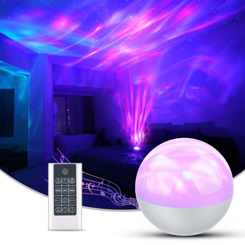 SUPFOO Galaxy Projector for Bedroom,Star Projector Night Light for Kids with White Noise and Bluetooth Music Speaker, Aurora Projector Remote Control & Timing Sky Starry Projector,Party,Home (White)