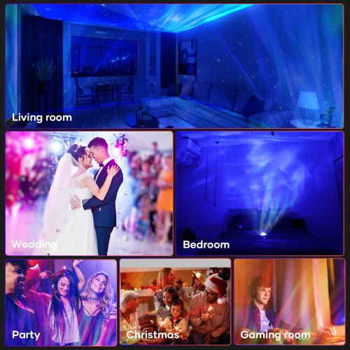 SUPFOO Galaxy Projector for Bedroom,Star Projector Night Light for Kids with White Noise and Bluetooth Music Speaker, Aurora Projector Remote Control & Timing Sky Starry Projector,Party,Home (White)