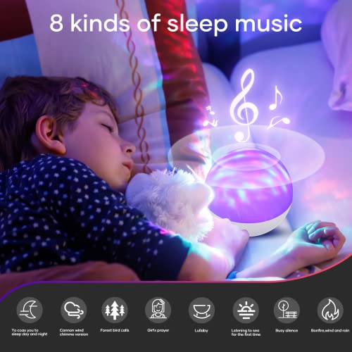 SUPFOO Galaxy Projector for Bedroom,Star Projector Night Light for Kids with White Noise and Bluetooth Music Speaker, Aurora Projector Remote Control & Timing Sky Starry Projector,Party,Home (White)