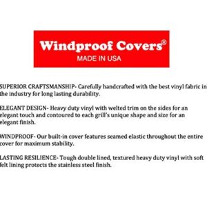 Windproof Covers 24 inch Heavy Duty Premium Quality Vinyl Cover to fit DCS Power Burner Built-in