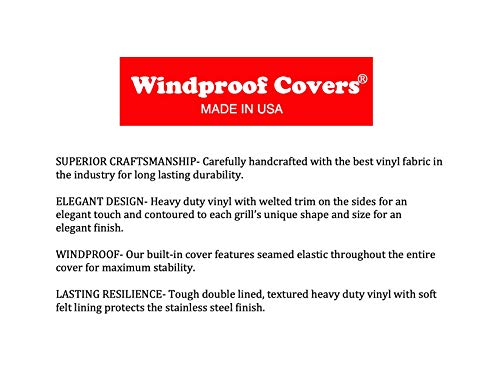 Windproof Covers 24 inch Heavy Duty Premium Quality Vinyl Cover to fit DCS Power Burner Built-in