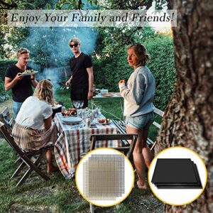 UPTRUST BBQ Grill Mat Set of 6 - Non Stick PTFE BBQ Oven Liner,Smoker Grill Mesh Mat,Reusable Baking Sheet Mat for Outdoor Gas Pellet Charcoal Electric Grill,15.75x13inches(3Pcs Solid Mat+3Pcs Mesh)