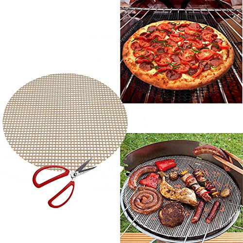 UPTRUST BBQ Grill Mat Set of 6 - Non Stick PTFE BBQ Oven Liner,Smoker Grill Mesh Mat,Reusable Baking Sheet Mat for Outdoor Gas Pellet Charcoal Electric Grill,15.75x13inches(3Pcs Solid Mat+3Pcs Mesh)