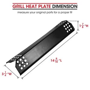 Unicook Porcelain Grill Heat Plate 14.56" L, Gas Grill Replacement Parts, 4 Pack Grill Heat Shield Tents, Grill Burner Cover, Flavorizer Bars, Flame Tamer for BBQ Gas Grill