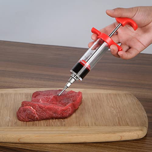 Plastic Turkey Injector Kit, Turkey Syringe Injector, Meat Injector Syringe, Meat Injectors for Smoking, Meat Syringe Marinade Injector for BBQ Grill - 1oz