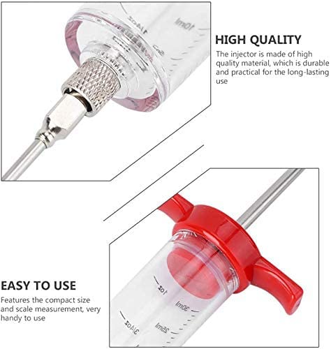 Plastic Turkey Injector Kit, Turkey Syringe Injector, Meat Injector Syringe, Meat Injectors for Smoking, Meat Syringe Marinade Injector for BBQ Grill - 1oz