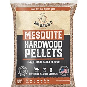 Mr. Bar-B-Q Mesquite Smoking Pellets (20 lb. Bag) | Traditional Spicy Flavor | Perfect for use with Pellet Smokers | All-Natural Hardwood Pellets