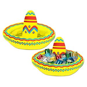 Inflatable Sombrero & Cactus Cooler 2 Piece Bundle