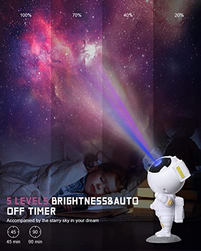 JCC Astronaut Galaxy Projector, Astronaut Space Star Light Projector for Kids, 360° Adjustable Starry Night Light Projector for Bedroom with Timer and Remote, Christmas Birthday Best Gift for Children