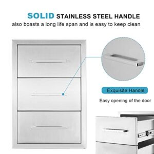 TELAM Stainless Steel Combined Drawer Cabinet 14 W x 21 H x 23 D Outdoor Kitchen Drawer Combo Stainless Steel Combination Cabinet 14 W x 21 H x 23 D Perfect for Outdoor Kitchen BBQ Island