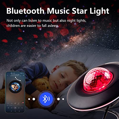 RTjoy UFO Galaxy Projector, LED Star Projection Light, Nebula Lamp, Bluetooth Speaker Aurora Sky Projector with Remote Control for Room Decor, Home Theater, or Bedroom Night Light Mood Ambiance