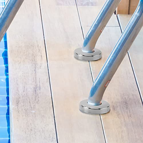 Cornucopia Pool Ladder Escutcheon Plates (4-Pack, Stainless Steel); for Swimming Pool or Spa Handrail