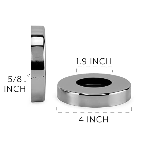 Cornucopia Pool Ladder Escutcheon Plates (4-Pack, Stainless Steel); for Swimming Pool or Spa Handrail