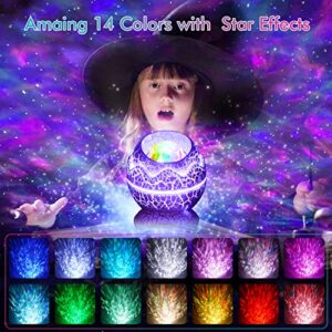 Star Projector Night Light, Galaxy Projector for Bedroom, Night Sky Projector with Bluetooth Speaker & 19 White Noise, Galaxy Light Ceiling Projector with LED Nebula Light for Baby Kids Adults Party