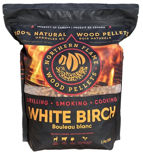 Northern Flame 100% Pure All-Natural Canadian Wood Pellets for Grilling, Smoking and BBQ (5 lb Bag) - Birch