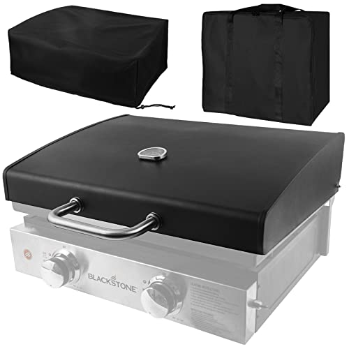 Griddle Hinged Lid w/Temperature for Blackstone 22 inch Griddle, Table Top Griddle Hood, Grill Cover & Bag for Blackstone 22 inch Table Top Griddle, Blackstone 5011 Griddle Lid & Griddle Cover