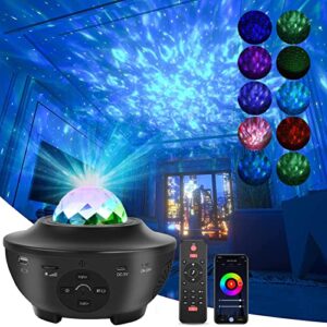 galaxy projector star night light projector,with smart app/remote control,voice control/timer,bluetooth music speaker,starry light projector for baby kids adults bedroom decoration/home theater/party