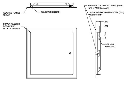 Acudor UF-5500 Universal Flush Access Door 24-3/8 Inch x 24-3/8 Inch, White