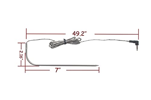 Unifit Meat Probe Replacement Parts for Pit Boss and Traeger Pellet Smokers Grills, Waterproof Temperature Probe Kits (2 PC with Stainless Steel Holder)