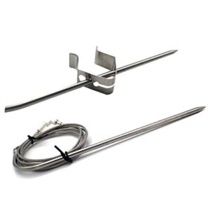 Unifit Meat Probe Replacement Parts for Pit Boss and Traeger Pellet Smokers Grills, Waterproof Temperature Probe Kits (2 PC with Stainless Steel Holder)