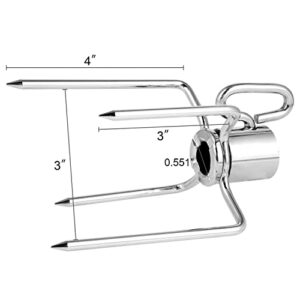 Apromise Rotisserie Forks - Heavy Duty Rotisserie Meat Forks (2 Pieces) | Fit for 1/2-Inch Hexagon & 3/8-Inch and 5/16-Inch Square Rotisserie Spit Rods and Round Spits