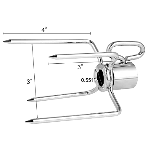 Apromise Rotisserie Forks - Heavy Duty Rotisserie Meat Forks (2 Pieces) | Fit for 1/2-Inch Hexagon & 3/8-Inch and 5/16-Inch Square Rotisserie Spit Rods and Round Spits