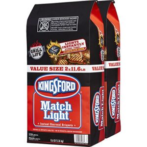 kingsford 31267 match light charcoal briquettes, two 11.6 pounds