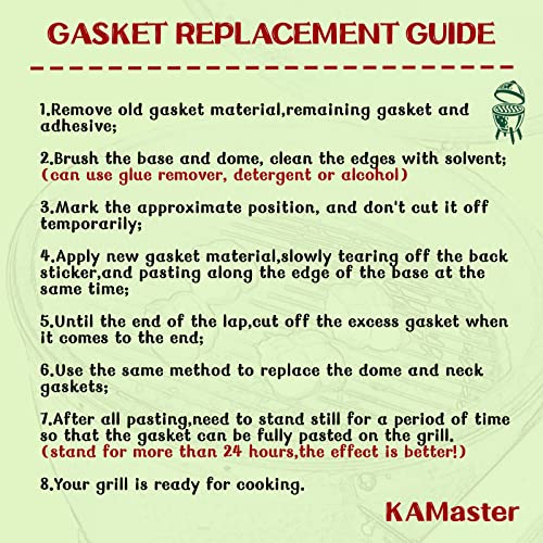 High Temp Grill Gasket Replacement Fit Large/XLarge Big Green Egg BBQ Smoker Gasket Pre-Shrunk Accessories Self Stick Felt 14ft Long, 7/8" Wide, 1/8" Thick