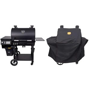 oklahoma joe’s 22202150 rider 1200 dlx pellet grill/bbq smoker, black & rider 900 & rider dlx pellet grill cover