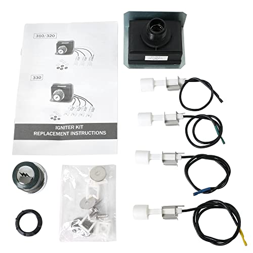 ATKKE 7629 Grill Igniter Kit Replacement for Weber Genesis E/S-330 Grill with Front Mounted Control Panel, (Model Years 2011-2016) Electrodes Ignitions Kit for Weber Parts 65946 62754, Easy to Install