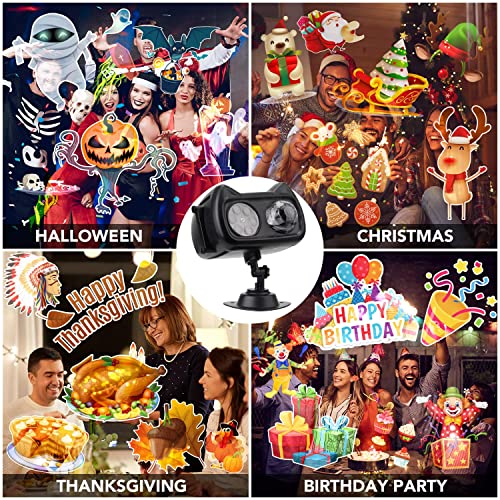 Lasama Christmas Halloween Projector Lights Outdoor, 2-in-1 (3D Ocean Wave & Patterns) Waterproof Light for Outdoor Indoor Halloween Christmas Party Lights Holiday Landscape Decorations