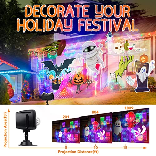 Lasama Christmas Halloween Projector Lights Outdoor, 2-in-1 (3D Ocean Wave & Patterns) Waterproof Light for Outdoor Indoor Halloween Christmas Party Lights Holiday Landscape Decorations