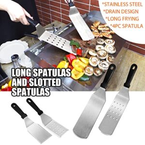 Blackstone Griddle Accessories 31pcs Flat Top Grill Set for Blackstone and Camp Chef 4pcs Spatula Set with Carry Bag Blackstone Accessories Griddle Kit Basting Cover Scraper Stainless Steel