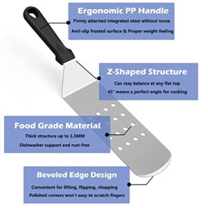 Griddle Accessories Kit of 16, HaSteeL Stainless Steel Teppanyaki Tools for Flat Top Grill Hibachi Camping BBQ, Heavy Duty Metal Spatulas, Chopper, Steak Knives, Bottles, Carrying Bag, Easy to Clean