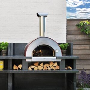 alfa 5 minuti 23-inch outdoor countertop wood-fired pizza oven – copper – fx5min-lram-t