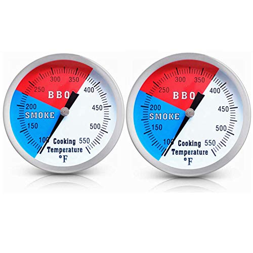 YOTOM BBQ Grill Thermometer Gauge, 2 Pack Charcoal Grill Smoker Temperature Gauge Pit BBQ Grill Thermometer