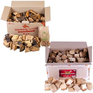 zorestar oak smoker wood chunks and apple cherry (fruit mix) – 13-15lb