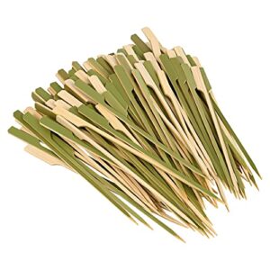 6 inch(200 pack) bamboo wooden paddle picks skewers for cocktail，appetizers，fruit kabobs，sandwich，barbeque snacks…