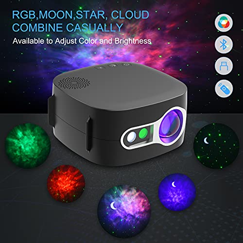 Star Projector,Bluetooth Speaker Remote Control Moon Nebula Galaxy Night Light Projector Ceiling Projector for Bedroom/Home/Theater/Party/Game Rooms/Camping and Night Light Ambience (Kids,Adult)